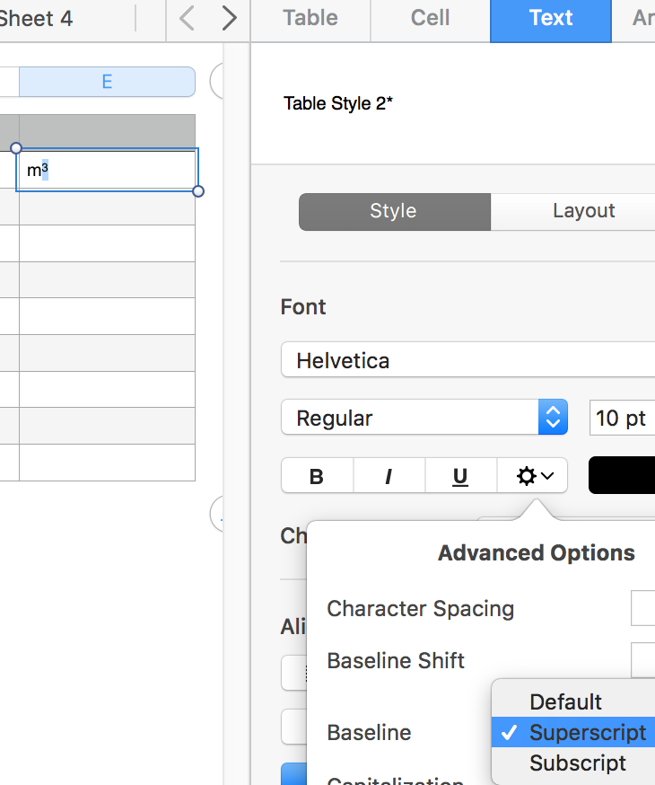 How to set up subscript or superscript in… - Apple Community