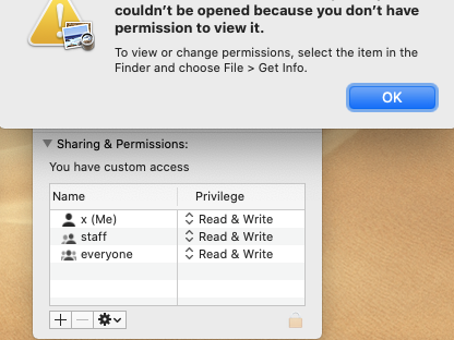 The file couldn’t be opened because you d… - Apple Community
