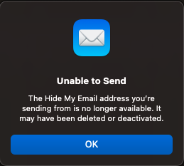 Unable to send - The hide my email adddre… - Apple Community
