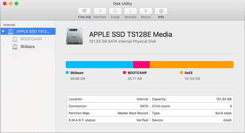 MacBook Air has a 0xEE partition - Apple Community