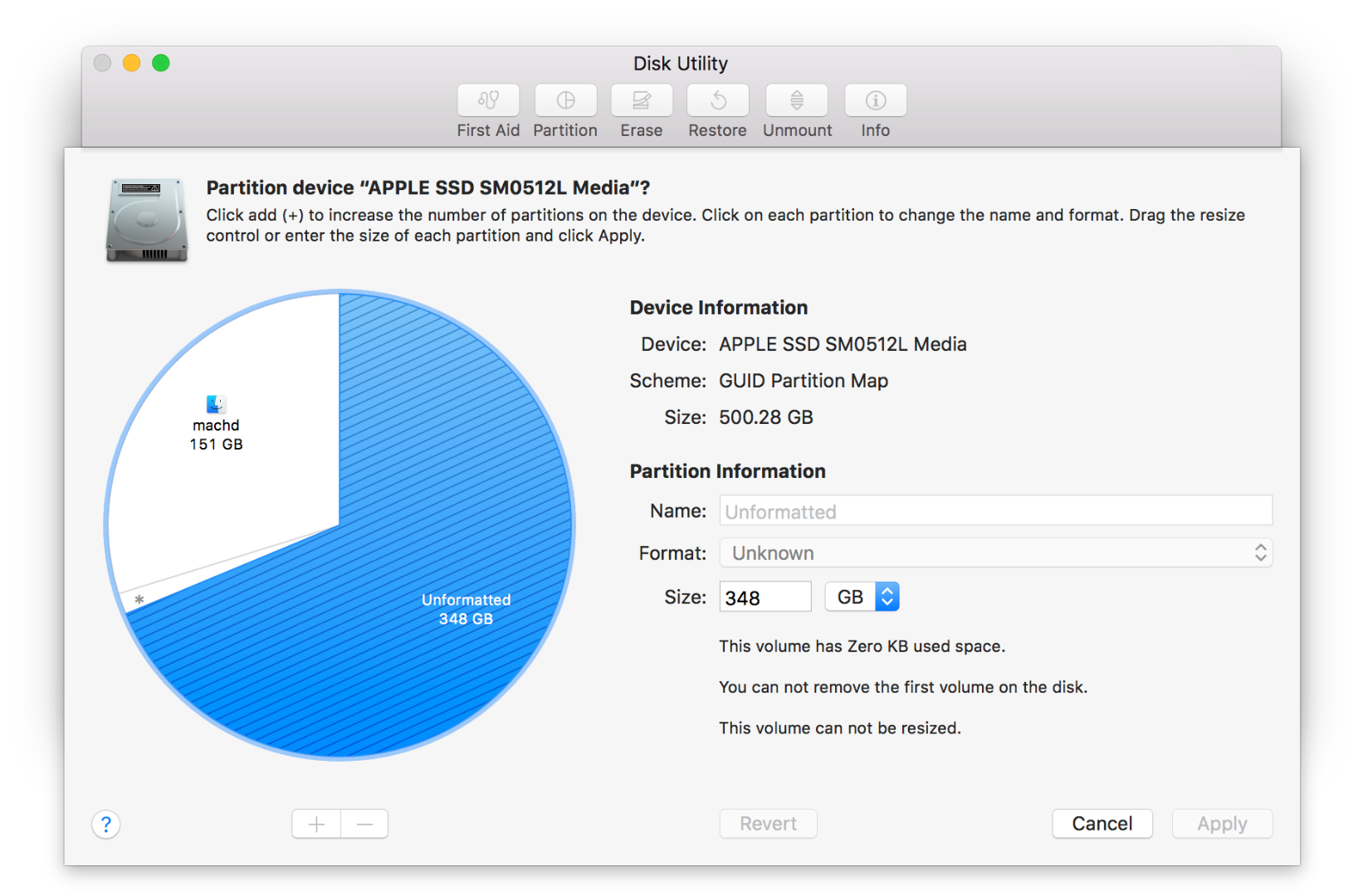 Unformatted partition in main drive - Apple Community