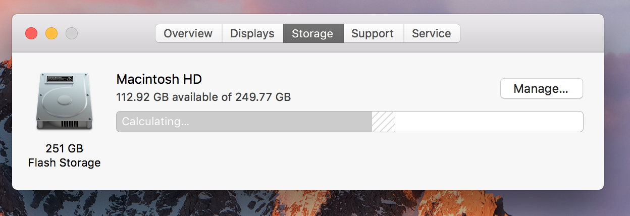 Storage stuck on "calculating" - Apple Community