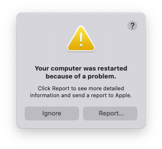 "your computer was restarted because of a… - Apple Community