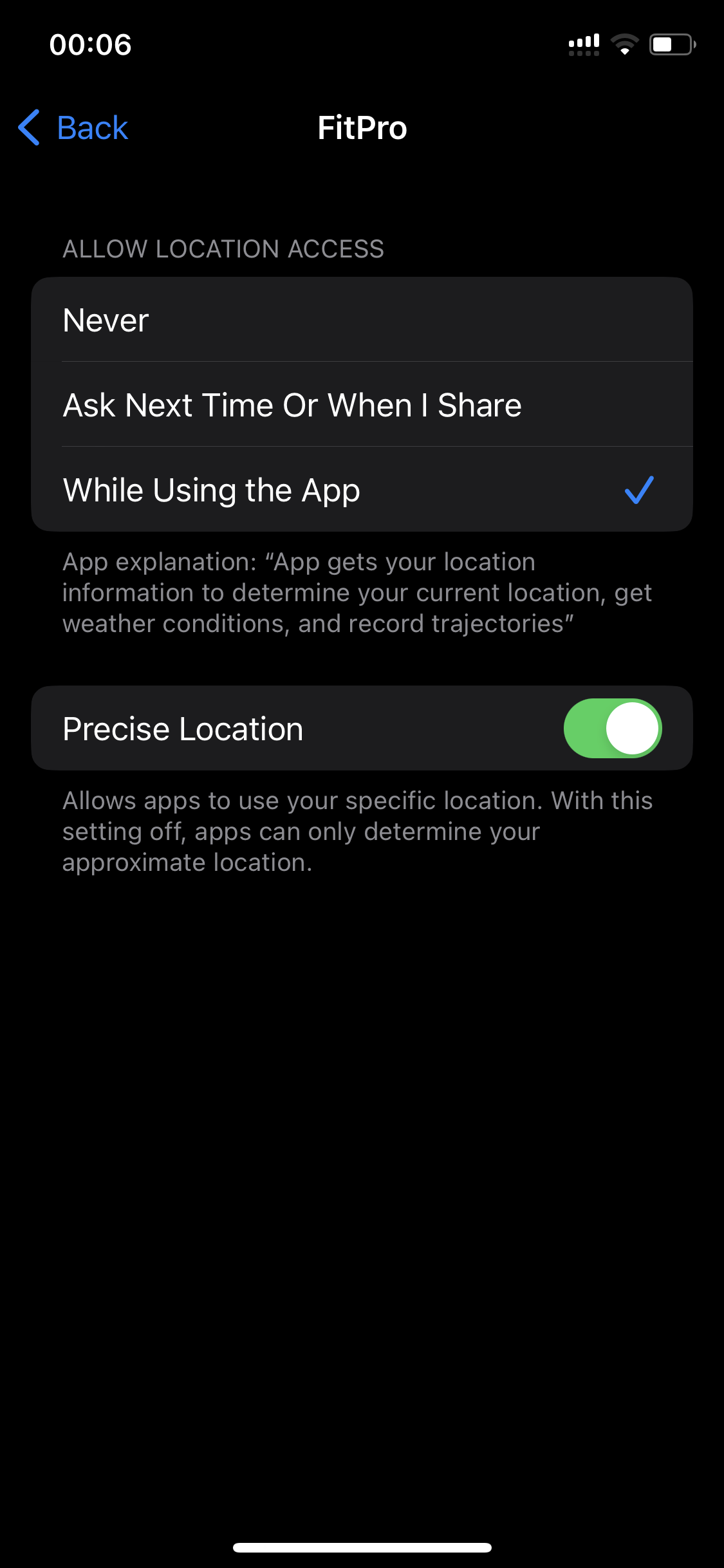 Some apps hasn’t option to always allow l… - Apple Community