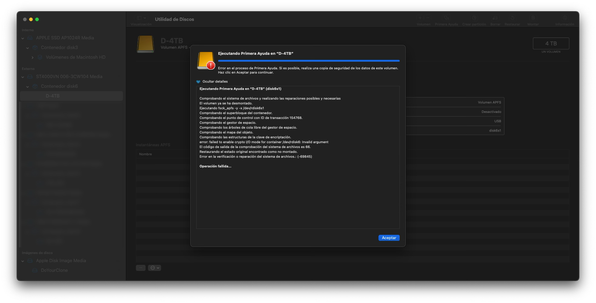 cannot access encrypted APFS external dri… - Apple Community