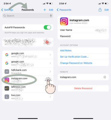 Where can I see saved passwords for an ap… - Apple Community