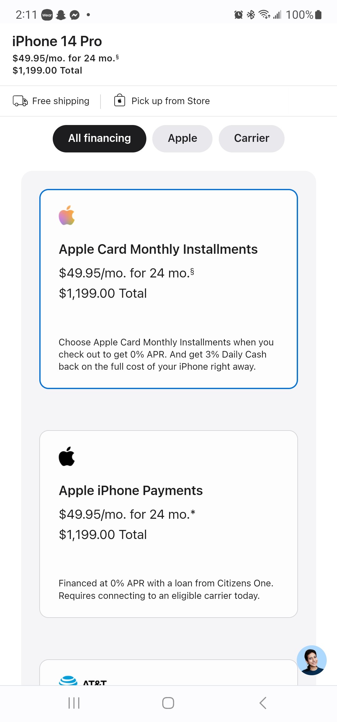 Lump payments if financing new iPhone thr… - Apple Community