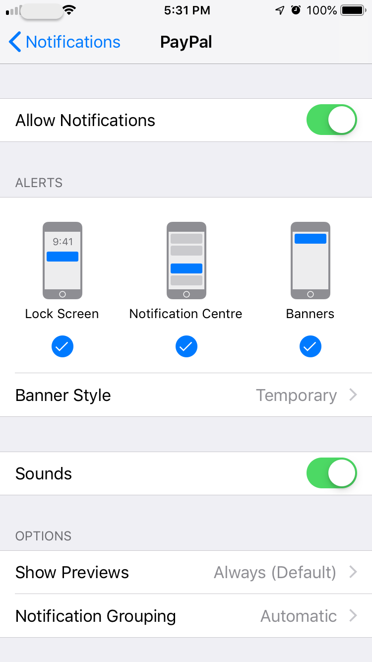 PayPal Notifications - Apple Community