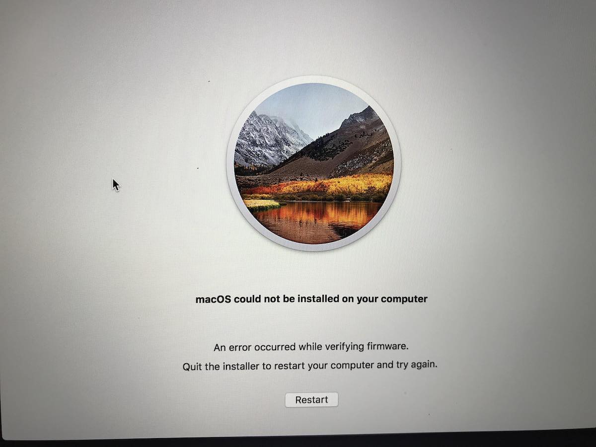 High Sierra won't install. Error message… - Apple Community
