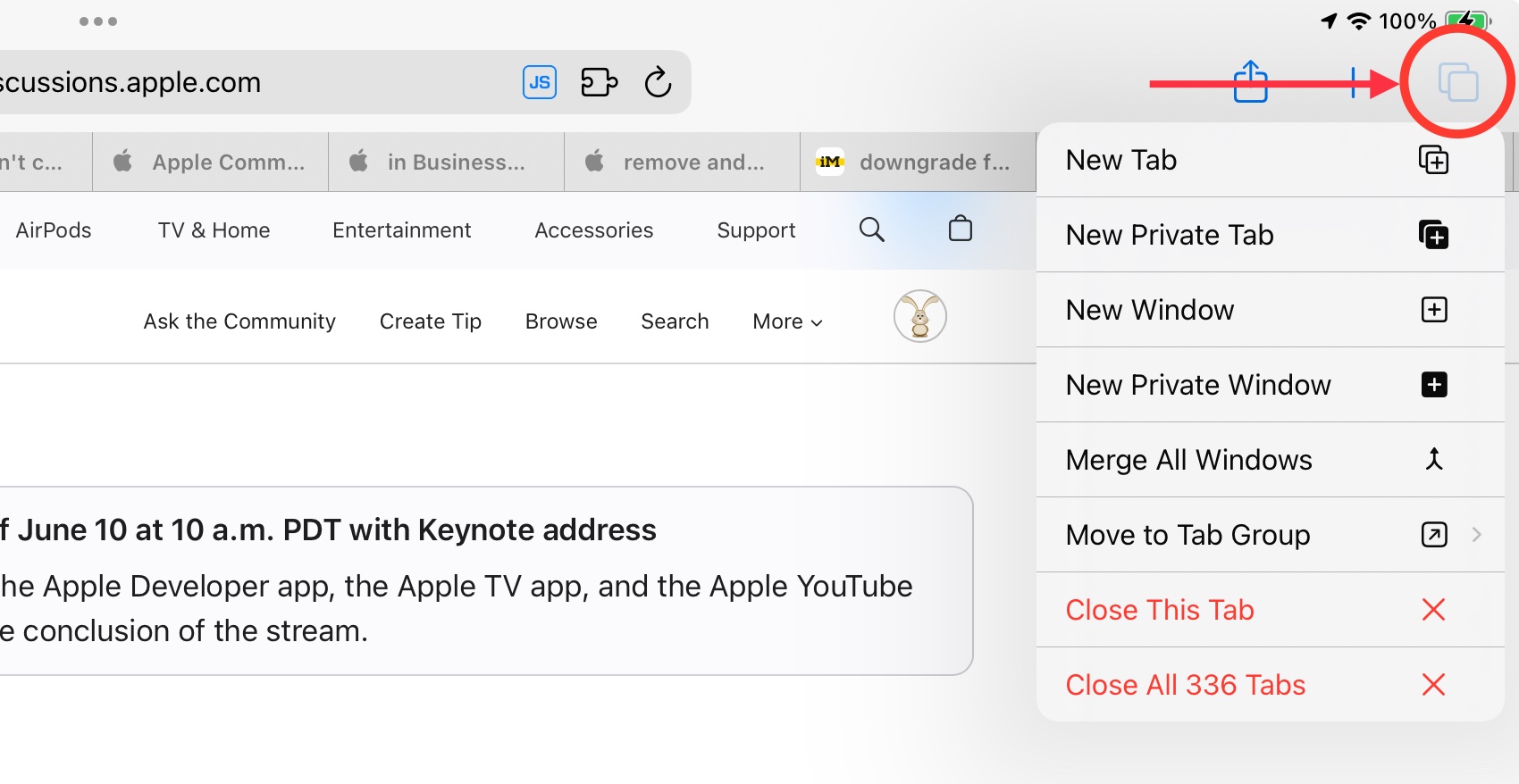 iPad Air opening ‘new page’ everytime - Apple Community