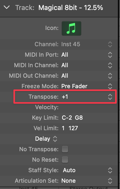 Does any shortcut can change track's tran… - Apple Community