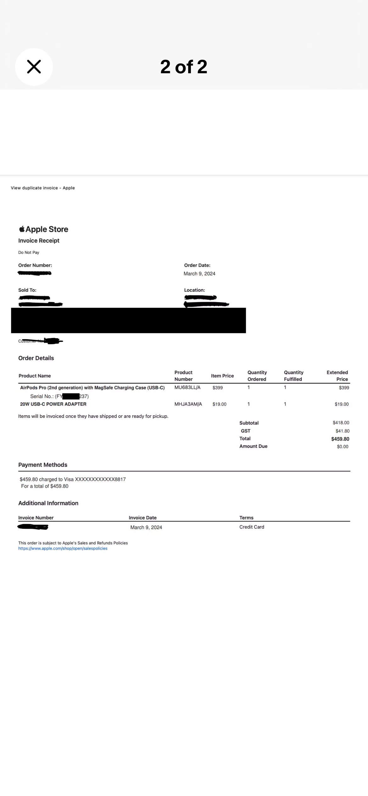 is this a genuine Apple receipt - Apple Community