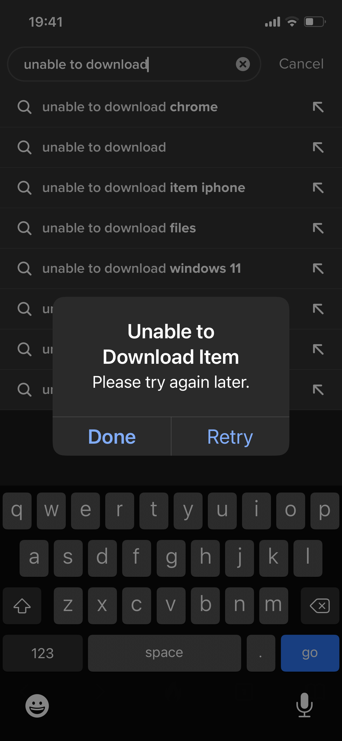 Unable to download item - Apple Community