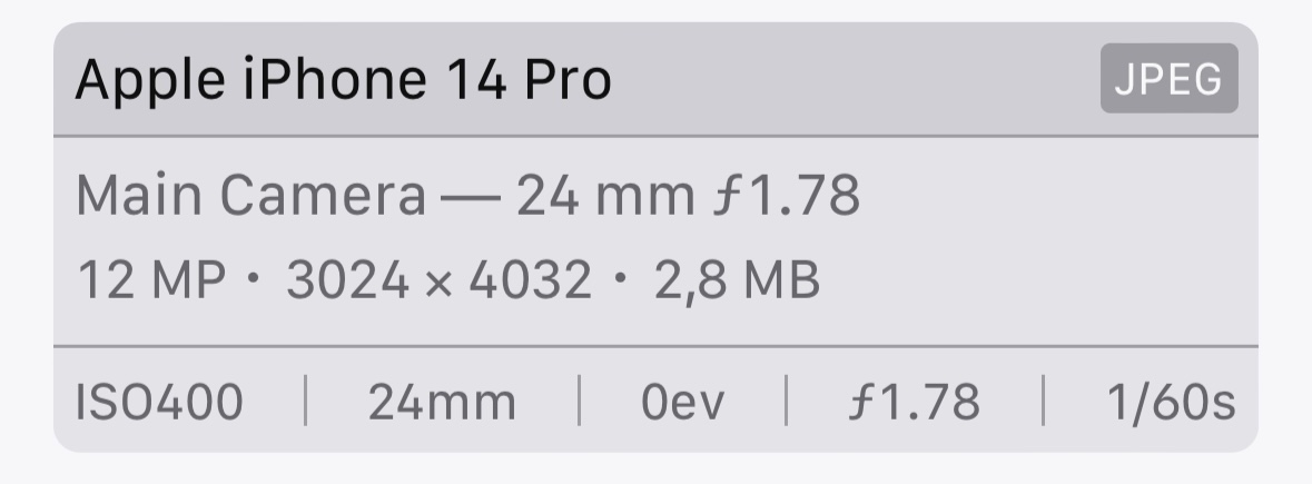 iPhone 14 Pro Metadata - Apple Community