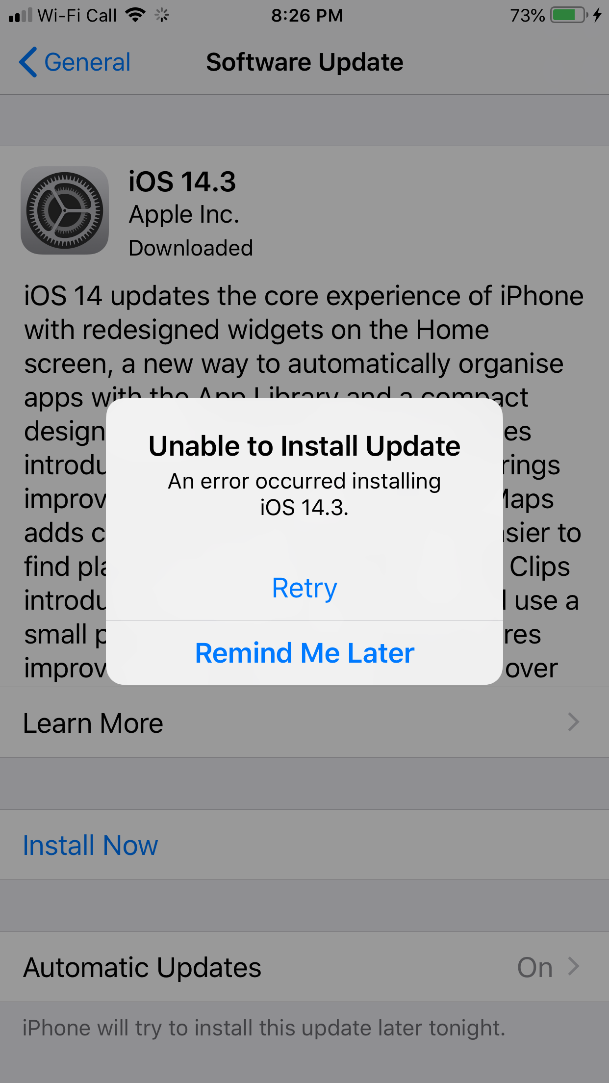 Unable to update to iOS14.3, what can I do - Apple Community