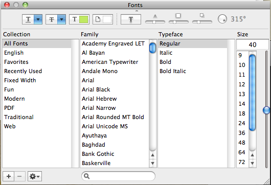 system font panel - Apple Community