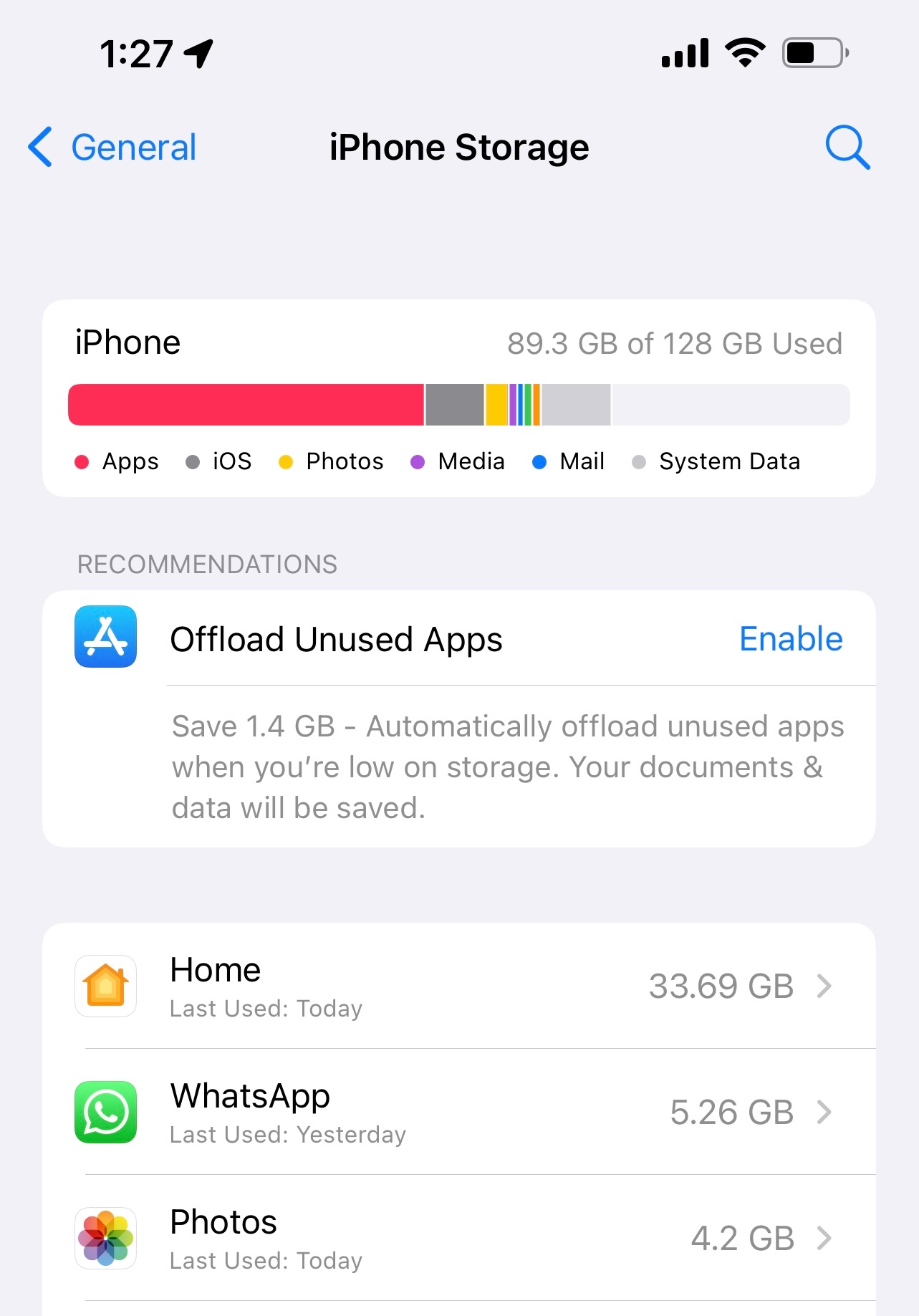 IOS 15.4 After Install Increased Storage … - Apple Community