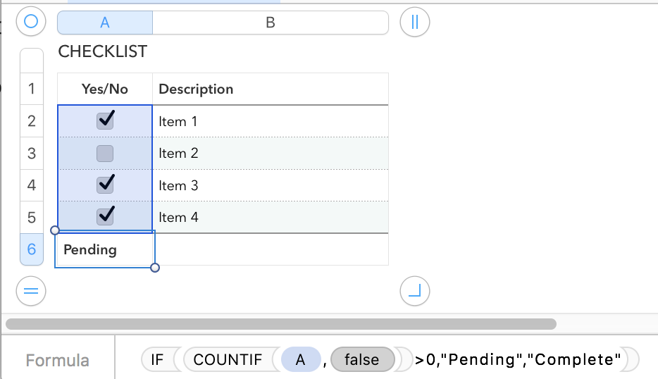 Numbers - IF ENTIRE Column is True... - Apple Community