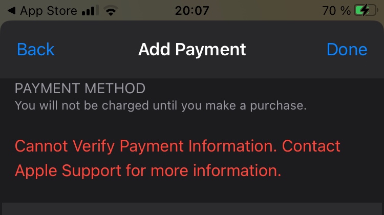 can't pay app. payment method declined - Apple Community