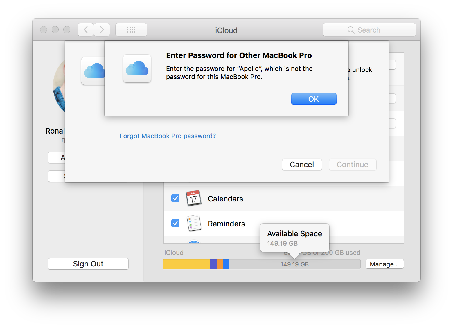 "Enter Password for Other MacBook Pro" - … - Apple Community