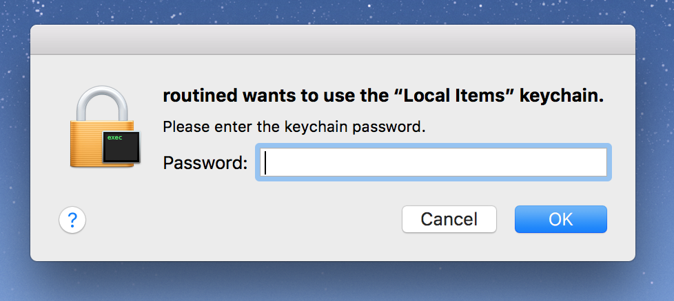 Node Wants To Use The Local Items Keychain - journallasopa