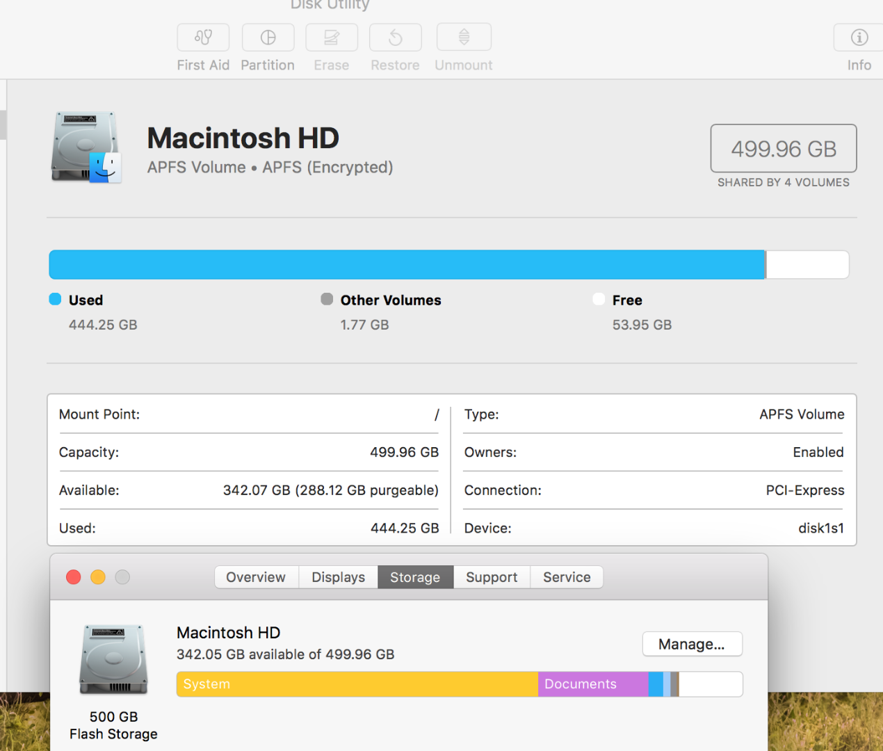 "About my Mac" and "Disk Utility" show va… - Apple Community