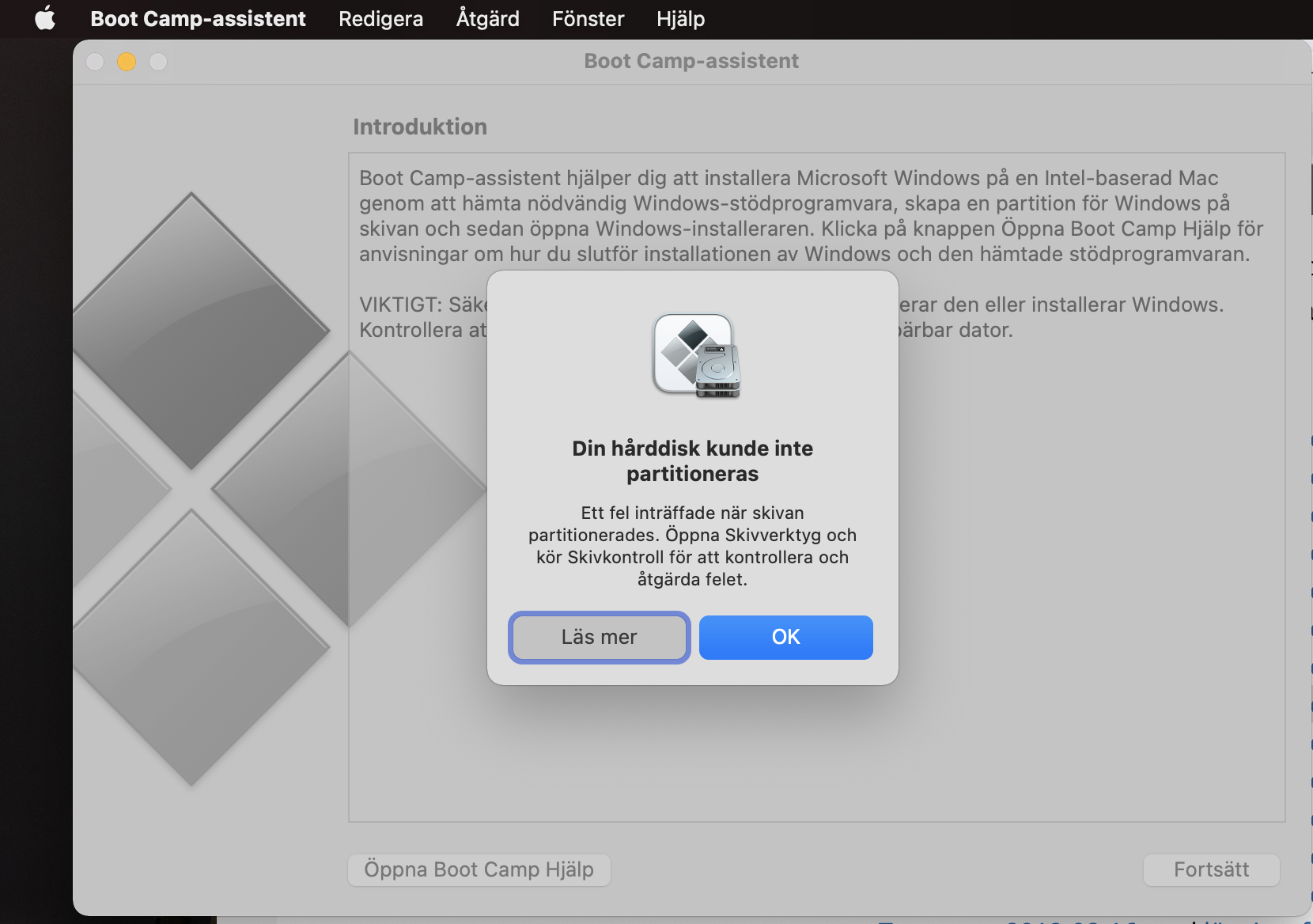 Boot camp partitioning doesn't work - Apple Community