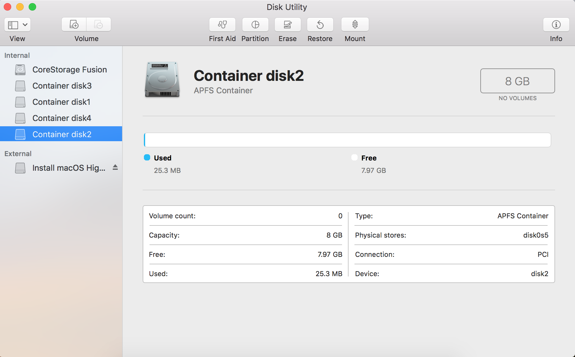 Disk Utility showing multiple disk contai… - Apple Community