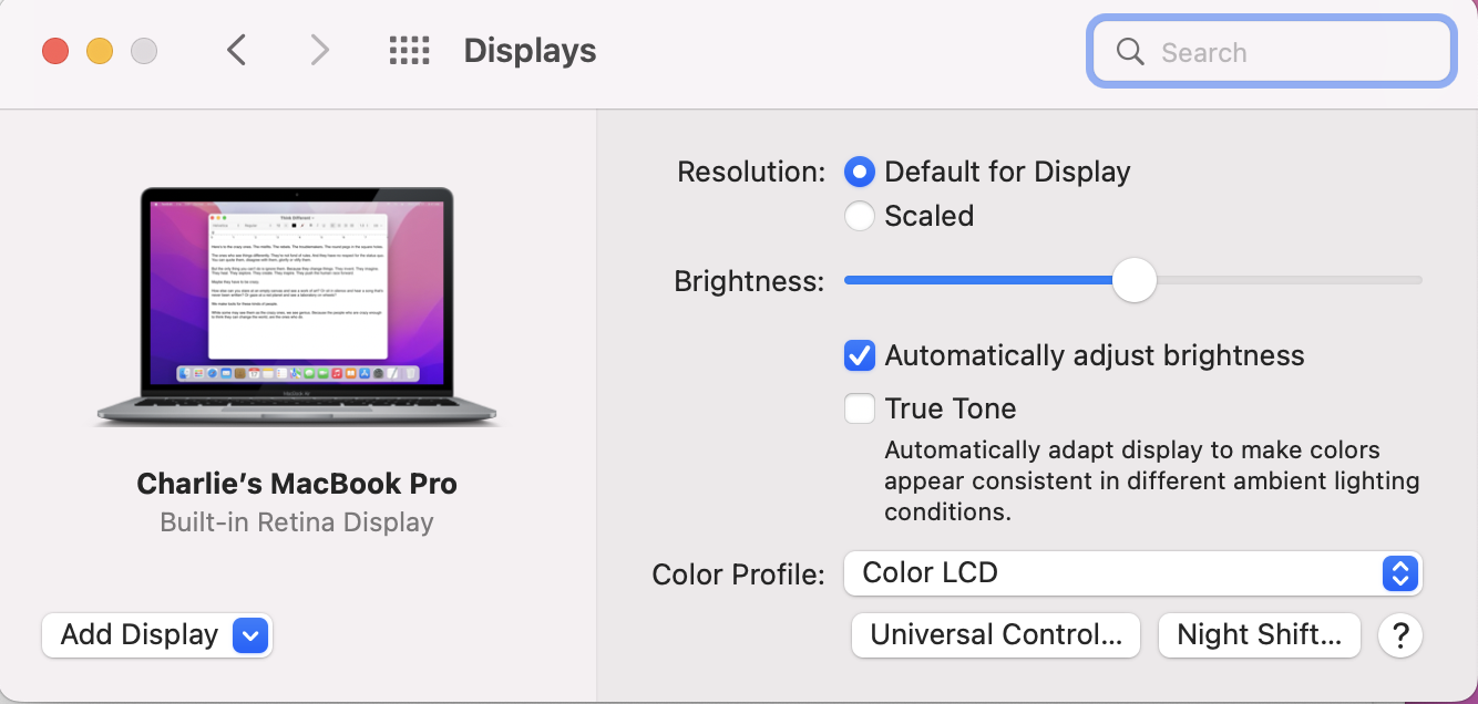 I don't have a refresh rate option - Apple Community