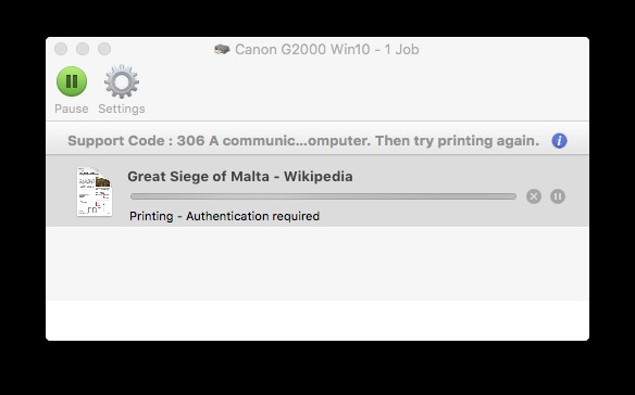 Printer job "On hold (authentication requ… - Apple Community