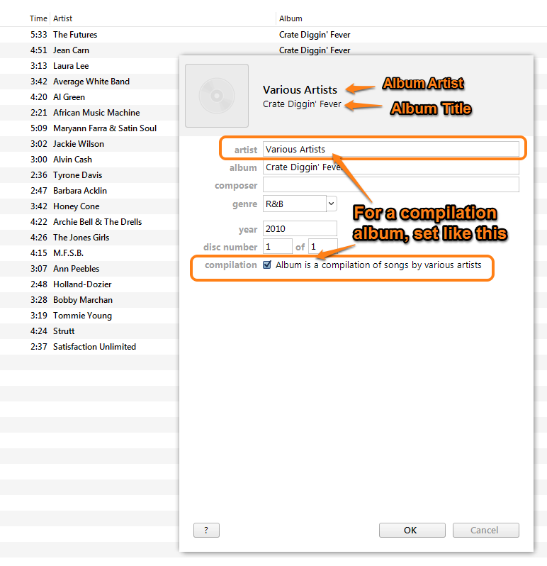 iTunes splitting up albums. - Apple Community
