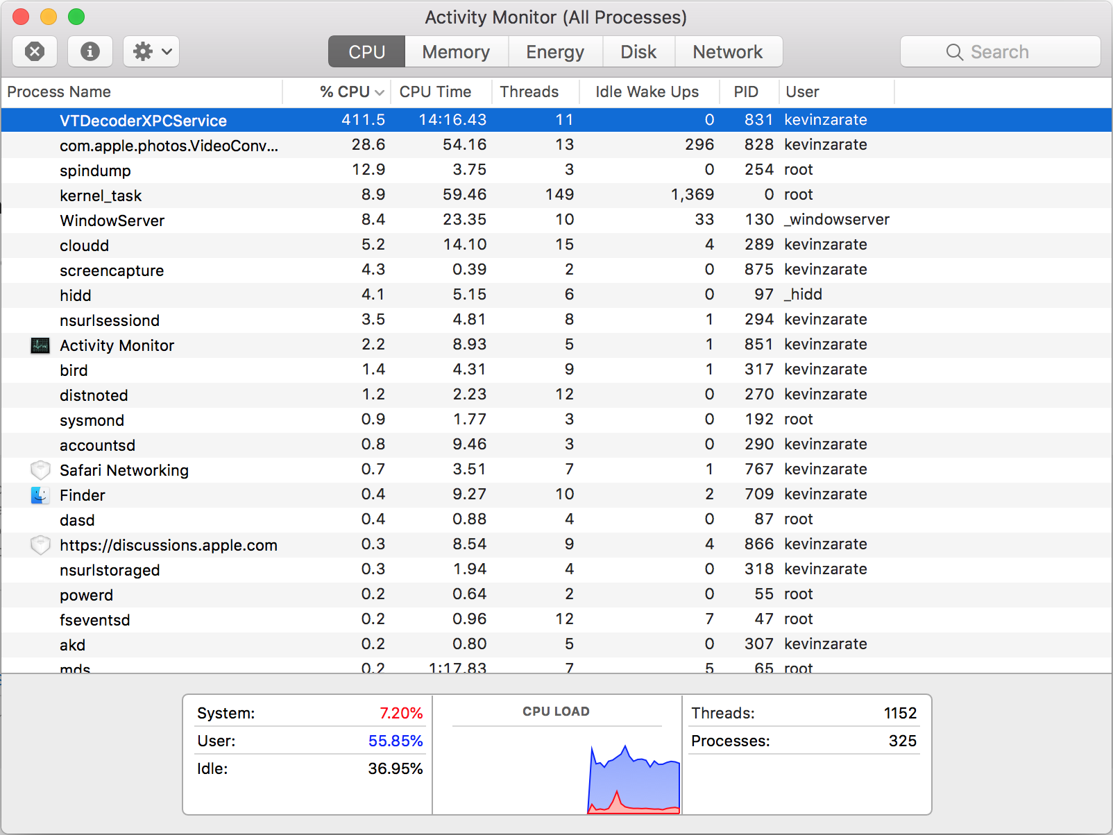 VTDecoderXPCService taking upwards of 400… - Apple Community