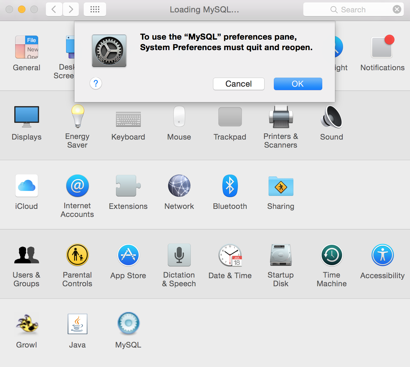 Trying to open the MySQL preference pane … - Apple Community