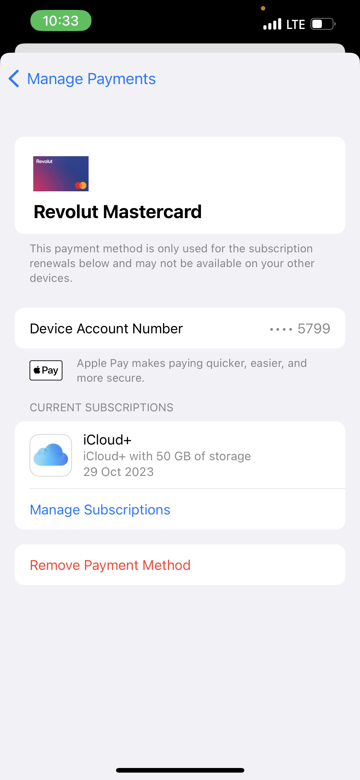 Updating payment details in settings - Apple Community