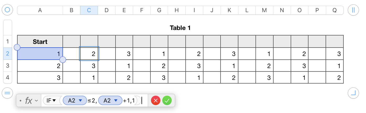 repeating sequence in Numbers table - Apple Community