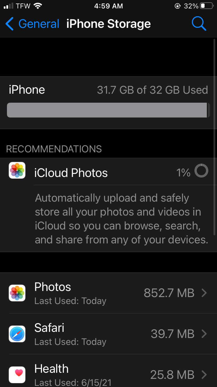 storage problems. - Apple Community