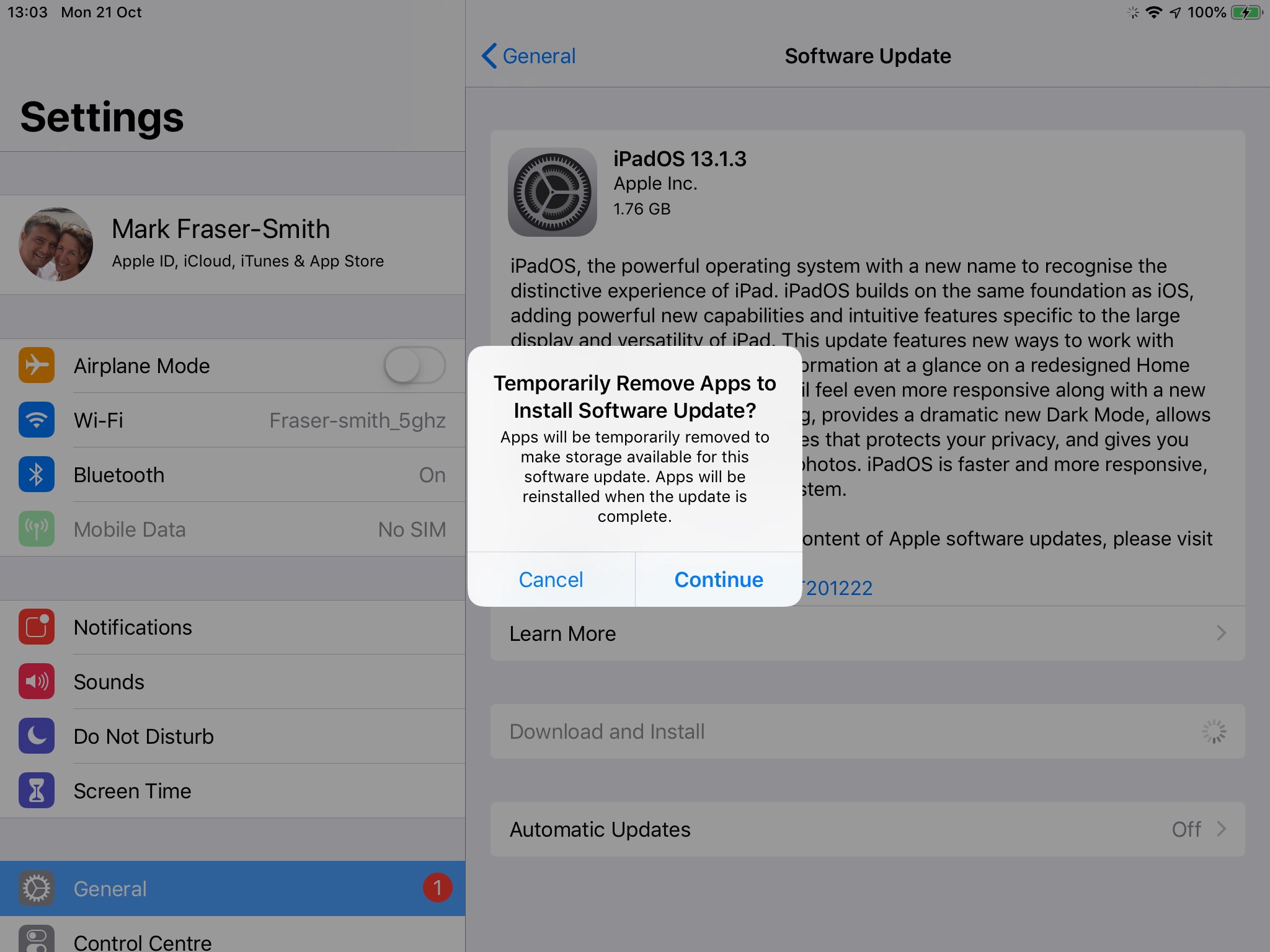 iPadOS 13.1.3 temporarily remove apps loop - Apple Community