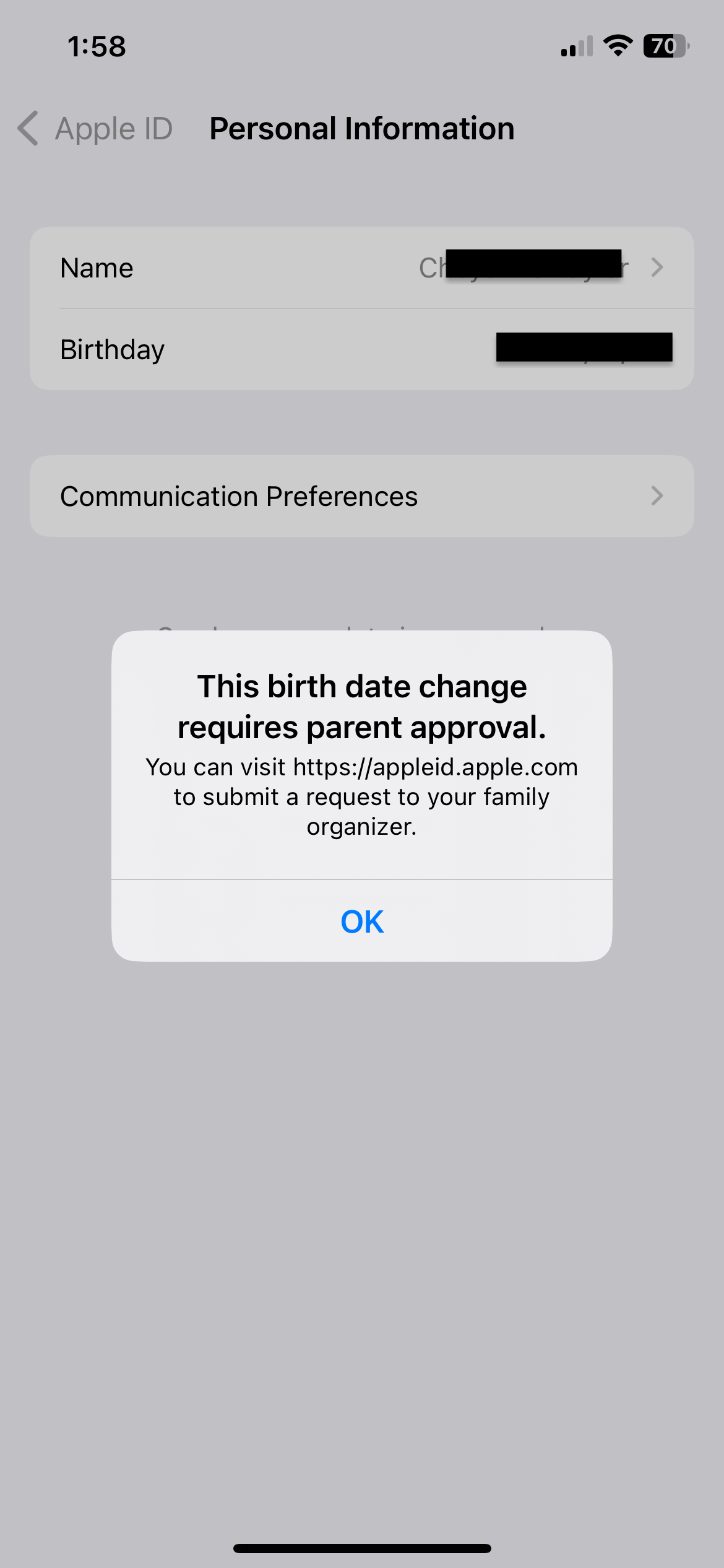 My mom accidentally changed my age from 1… - Apple Community