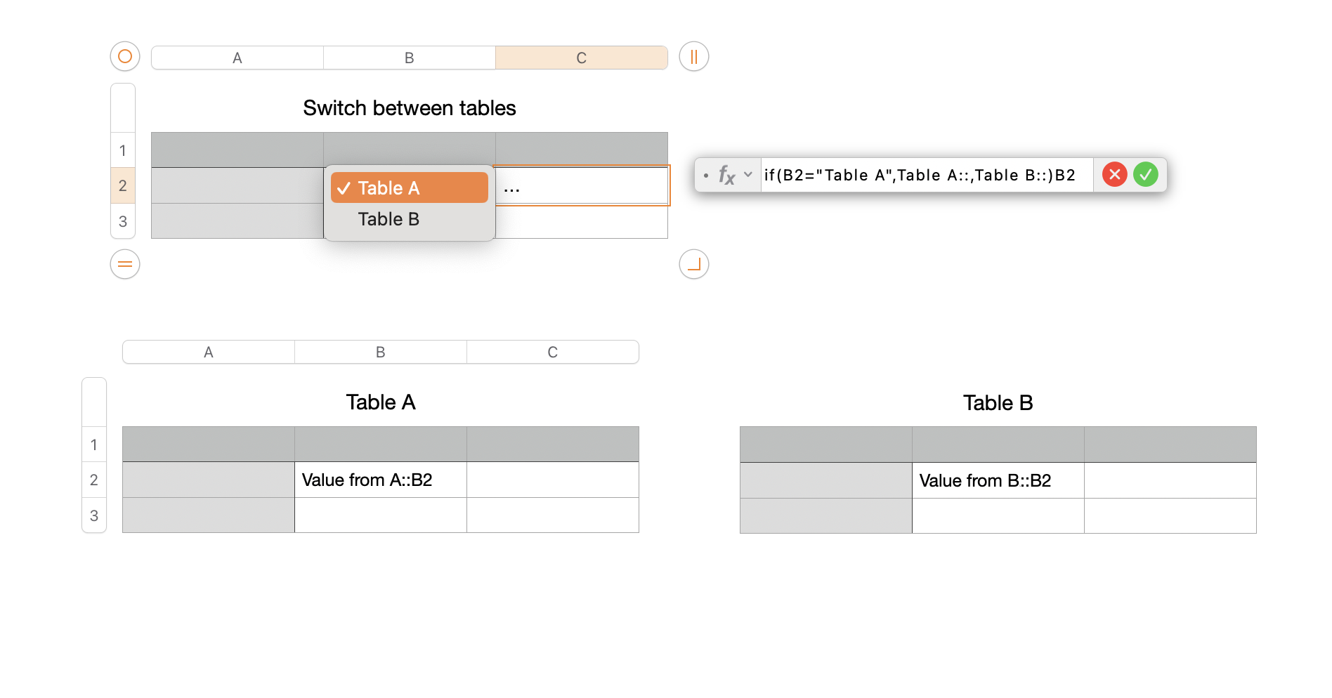 How to combine two cells "Table B" "C2" t… - Apple Community