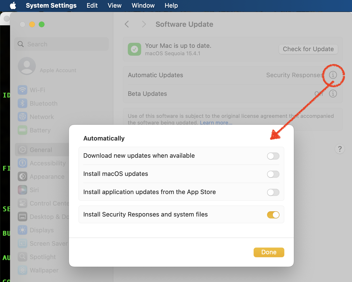 No visible way to disable auto-update on … - Apple Community