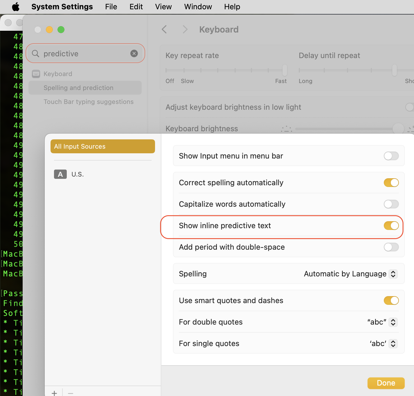 How to turn off inline predictive text in… - Apple Community