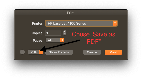 save as pdf window too small - Apple Community