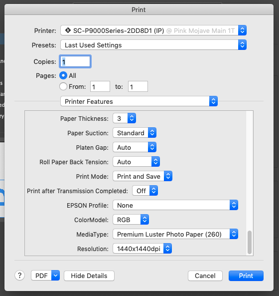 print dialog options randomly changed? - Apple Community