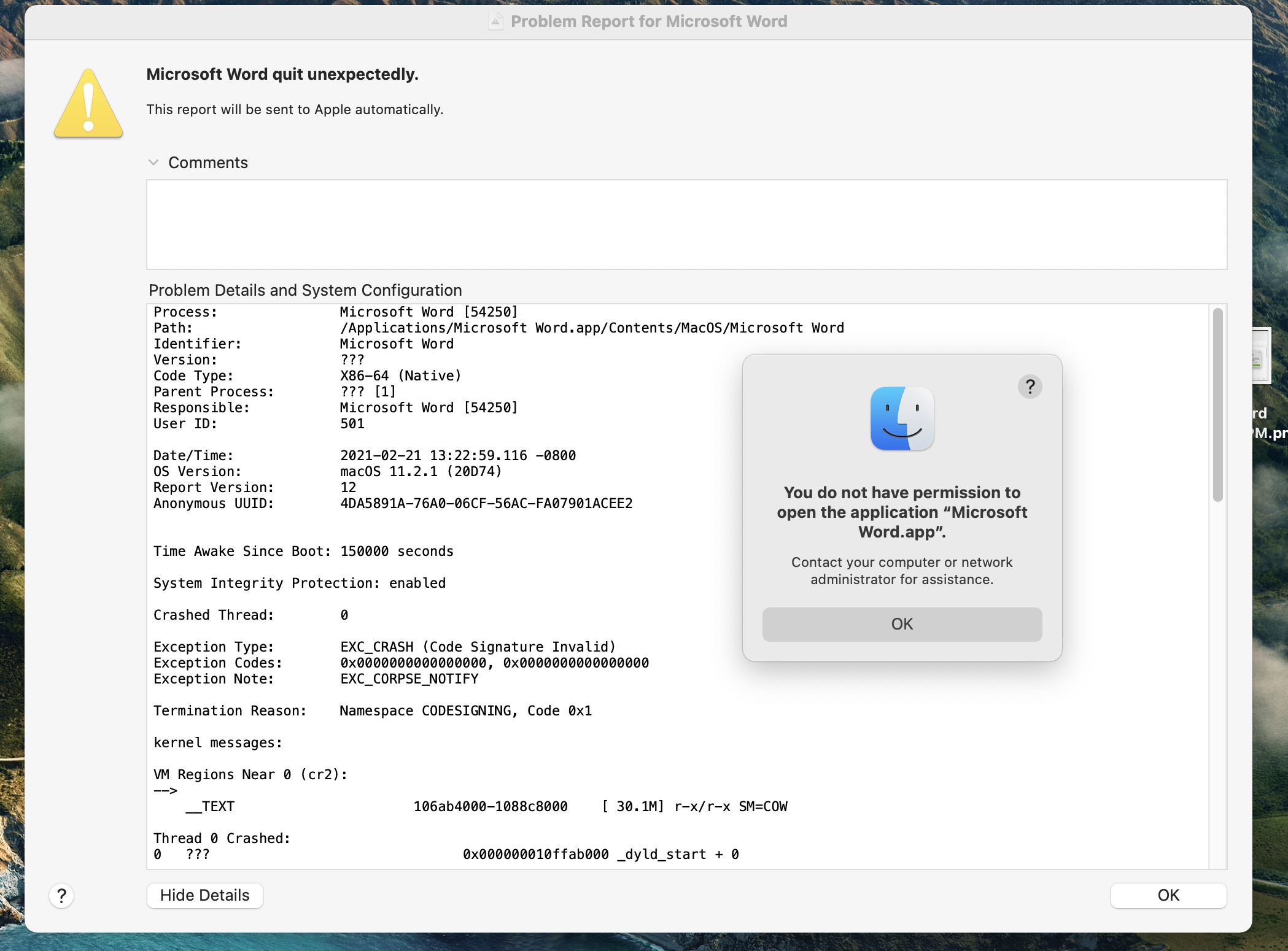 Big Sur Error Message: "You do not have … - Apple Community