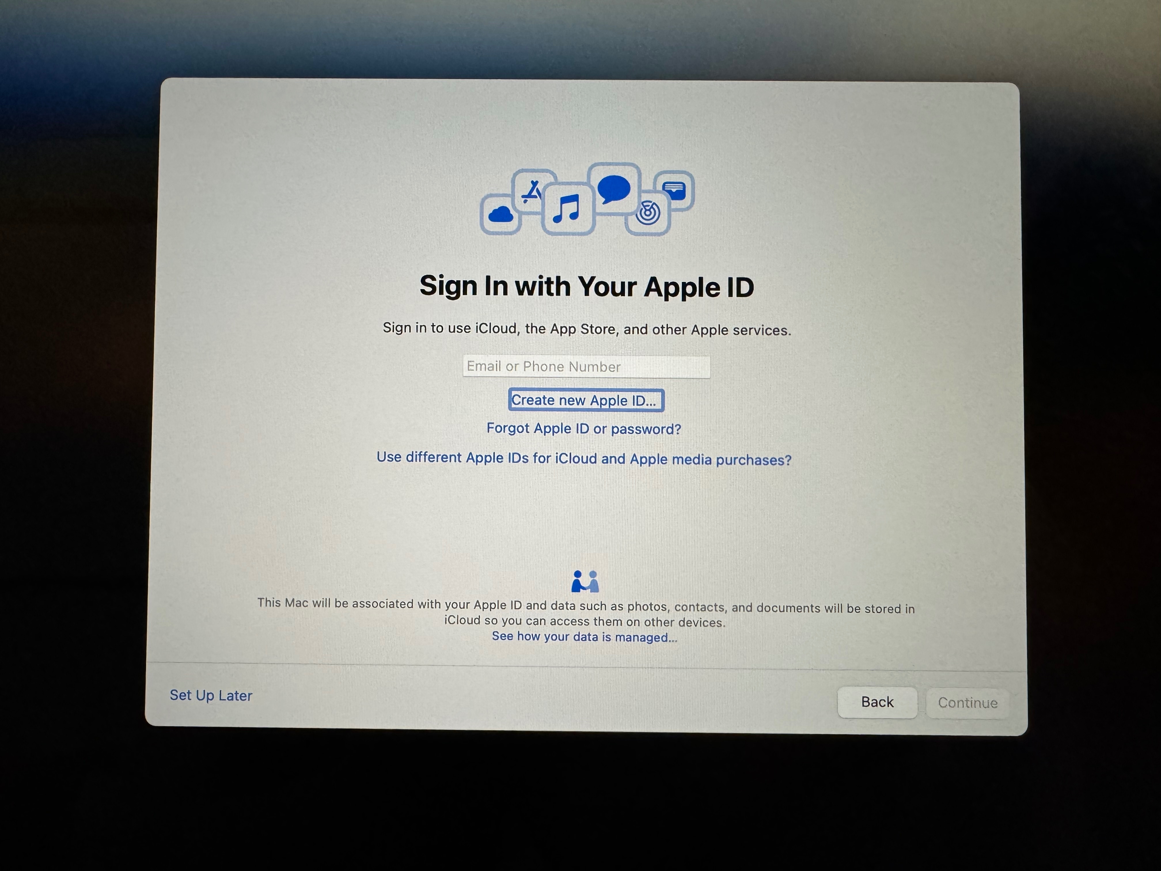 Stuck in Apple ID sign in, new MacBook Ai… - Apple Community