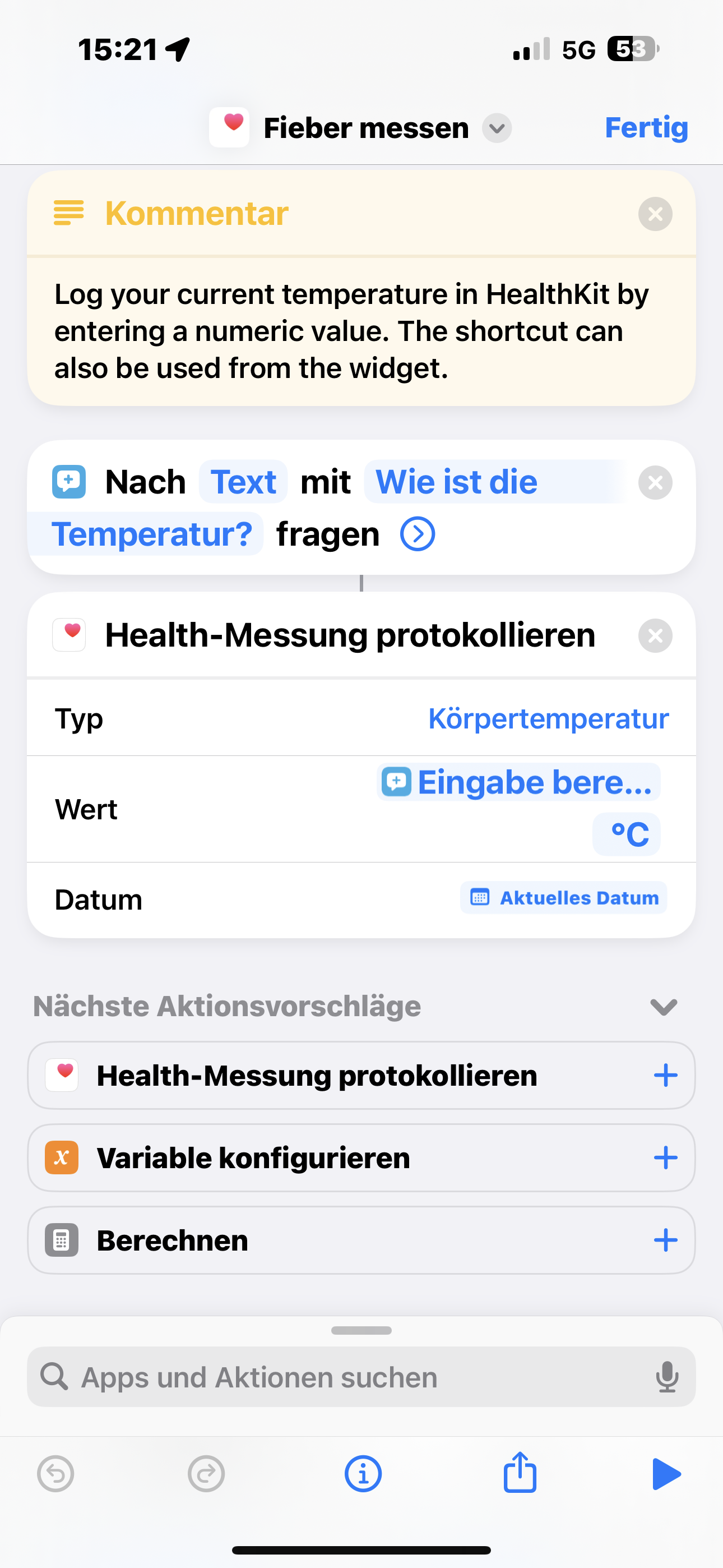 Shortcut "Measure body temperature and sa… - Apple Community