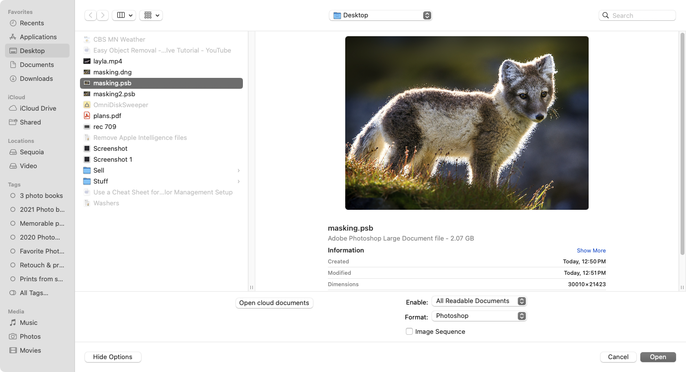 Quicklook .PSB (Photoshop Files) in Finder - Apple Community