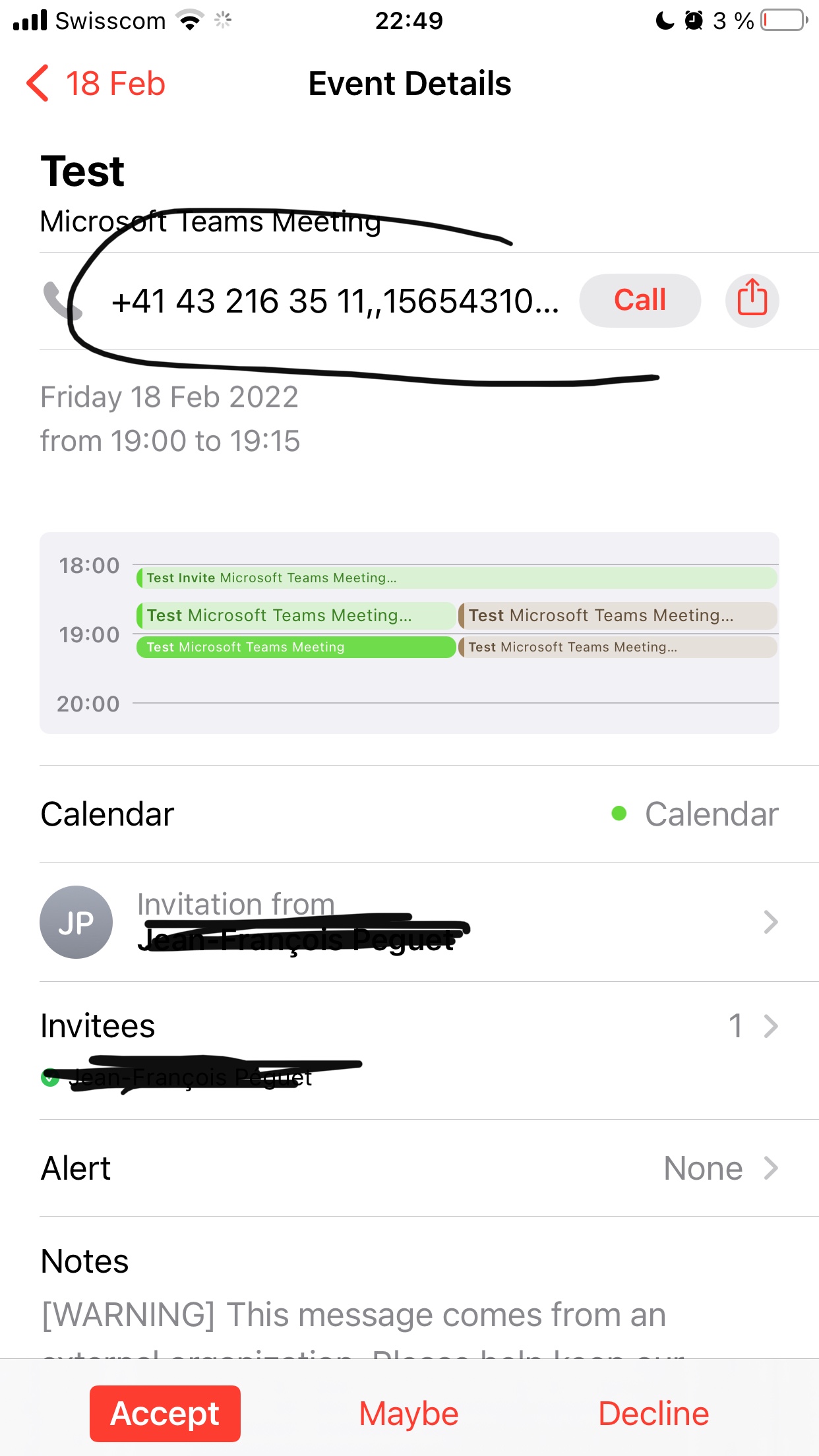 Teams invite on native calendar iOS - Apple Community