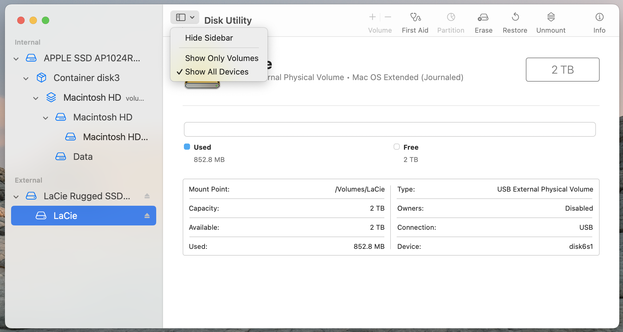 APFS Format not showing for external SSD - Apple Community