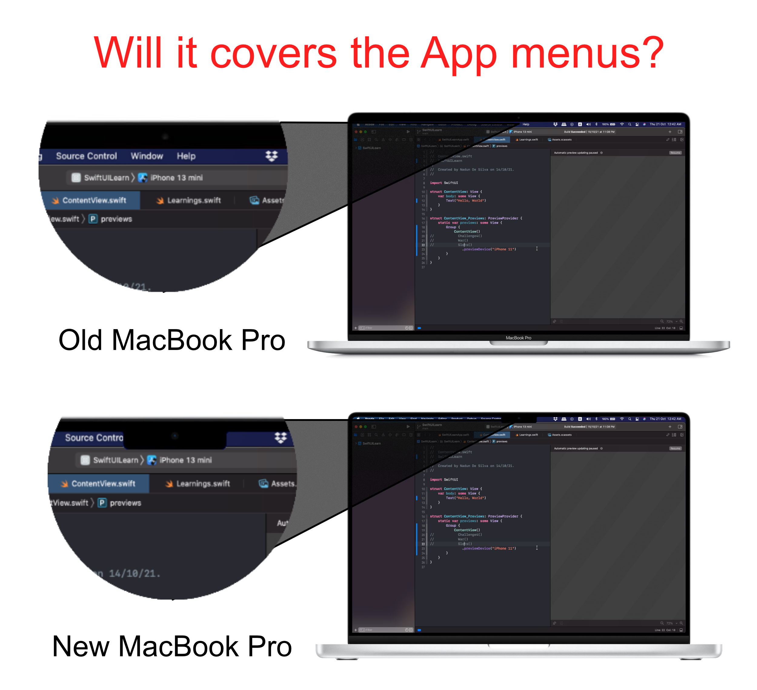 Will the new MacBook Pro notch covers App… - Apple Community
